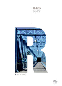 Randers-plakat - Den Blå Bro. Flot plakat med den ikoniske Blå Bro