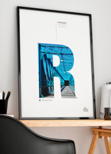 Randers-plakat - Den Blå Bro. Flot plakat med den ikoniske Blå Bro